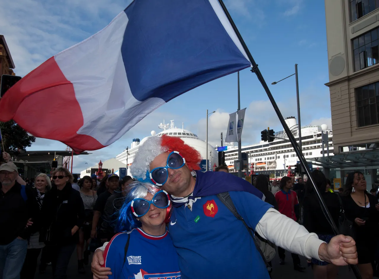 Auckland Brand Library - Fan Trail - France supporters wearing costumes ...