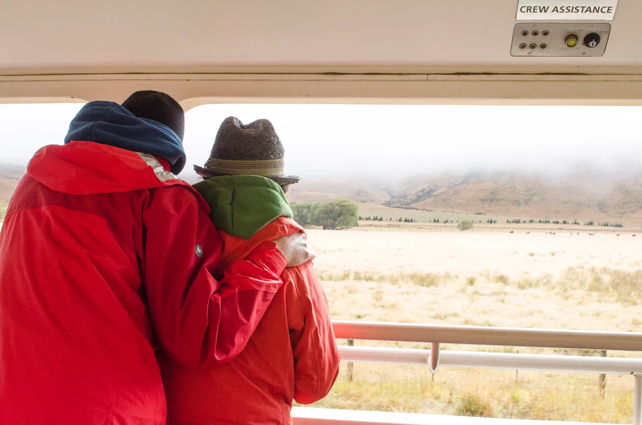 KiwiRail brand toolkit - Passengers on open air viewing carriage