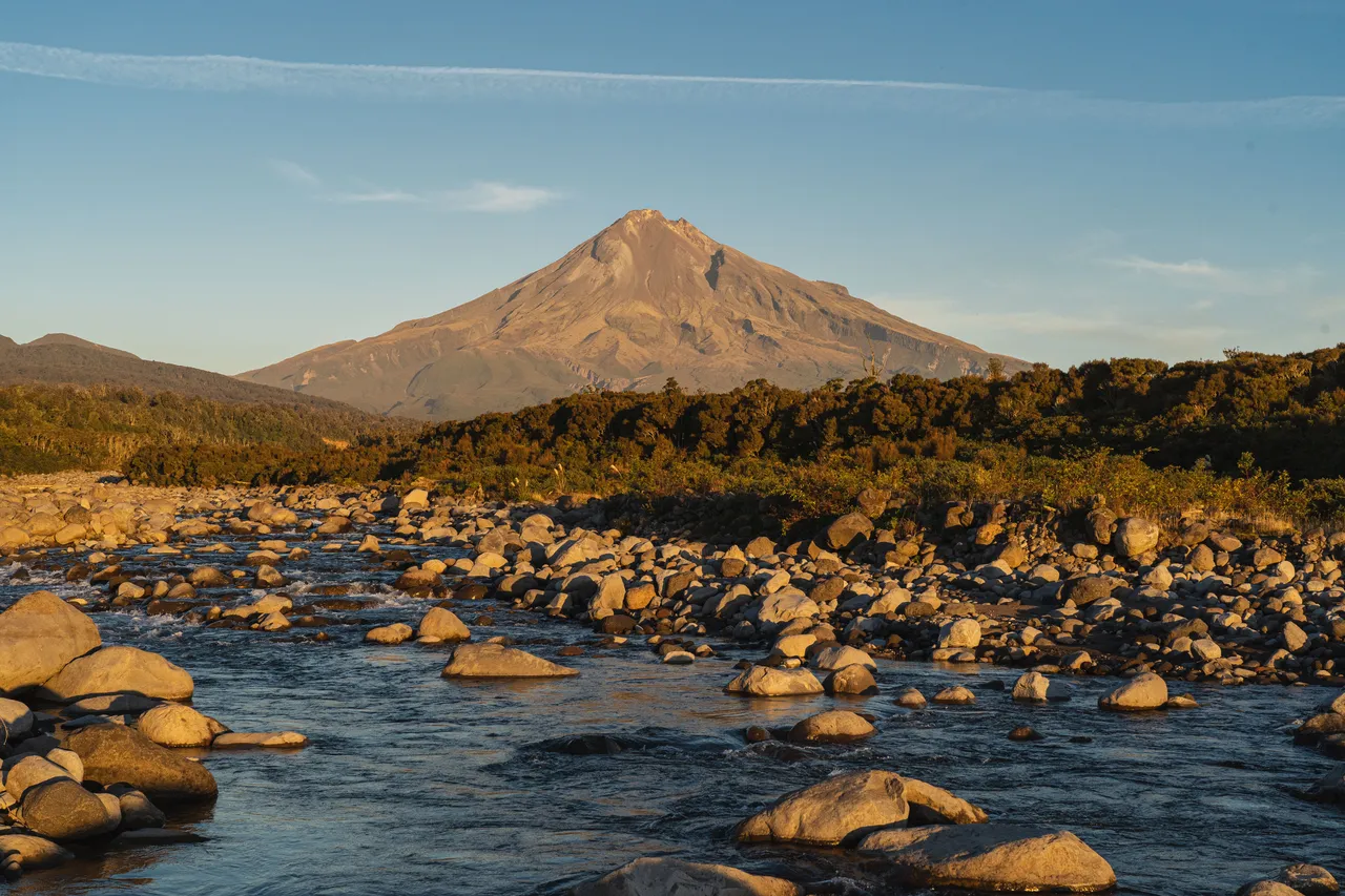 Taranaki Content Library - Taranaki Maunga Stoney River long-shot
