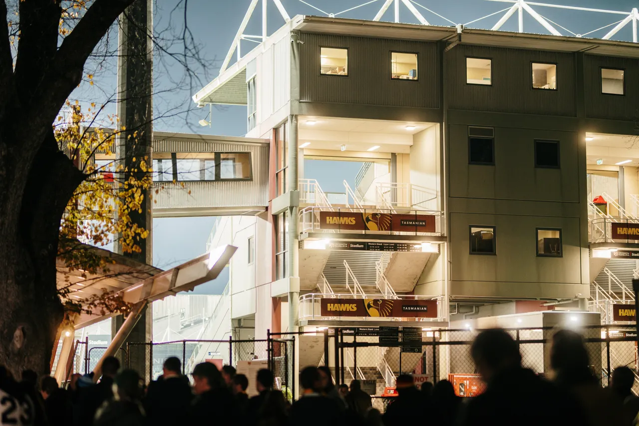 Tasmanian Partner Toolkit - Hawks Signage at UTAS Stadium